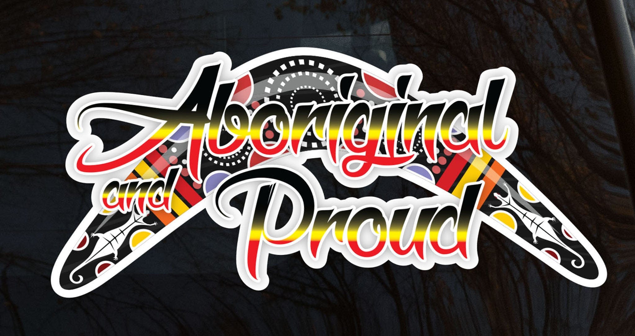 Aboriginal and Proud Car Sticker 200 x 90mm – Jdl Stickers