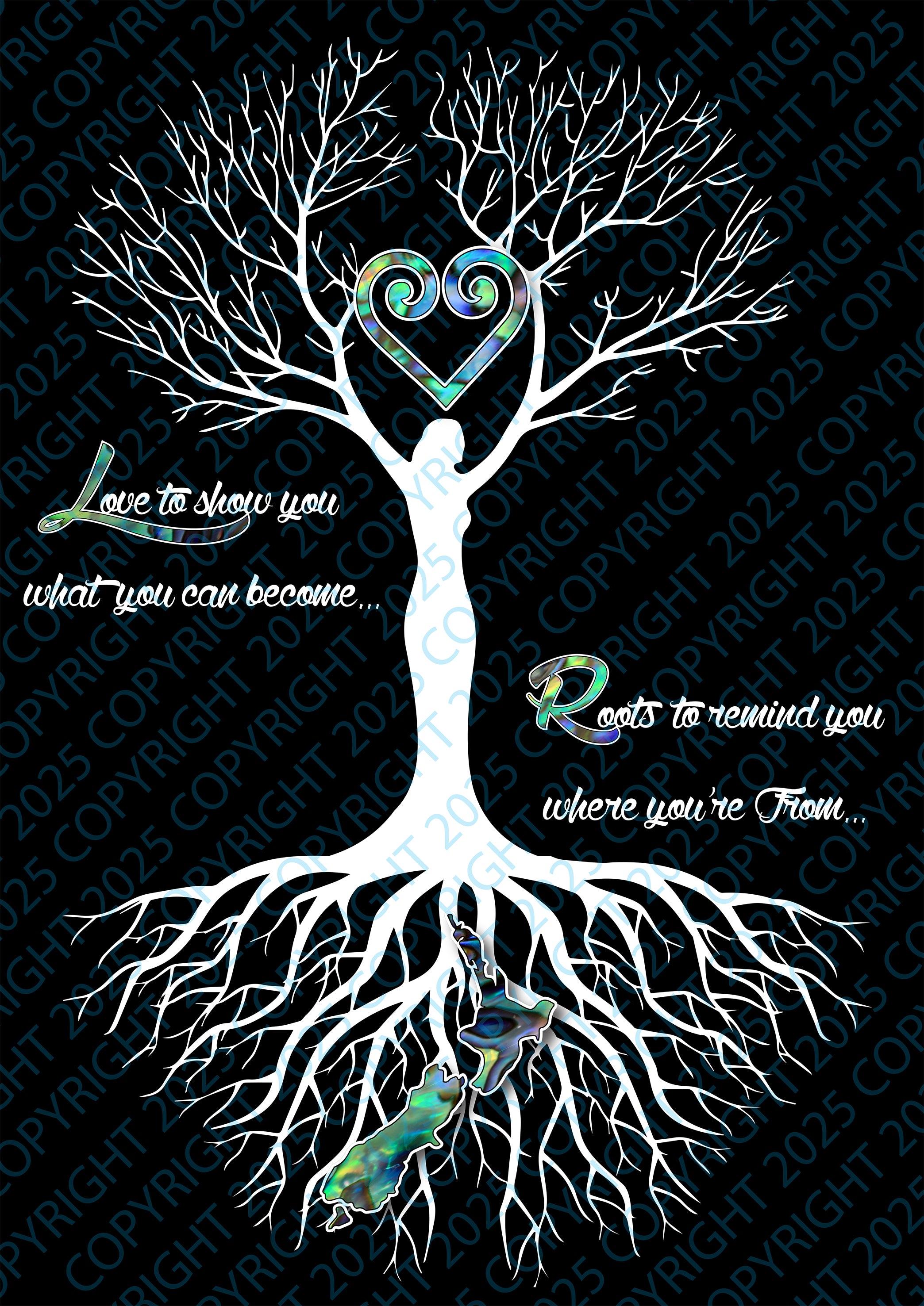 NZ Tree Whanau Aroha Digital Print – Jdl Stickers