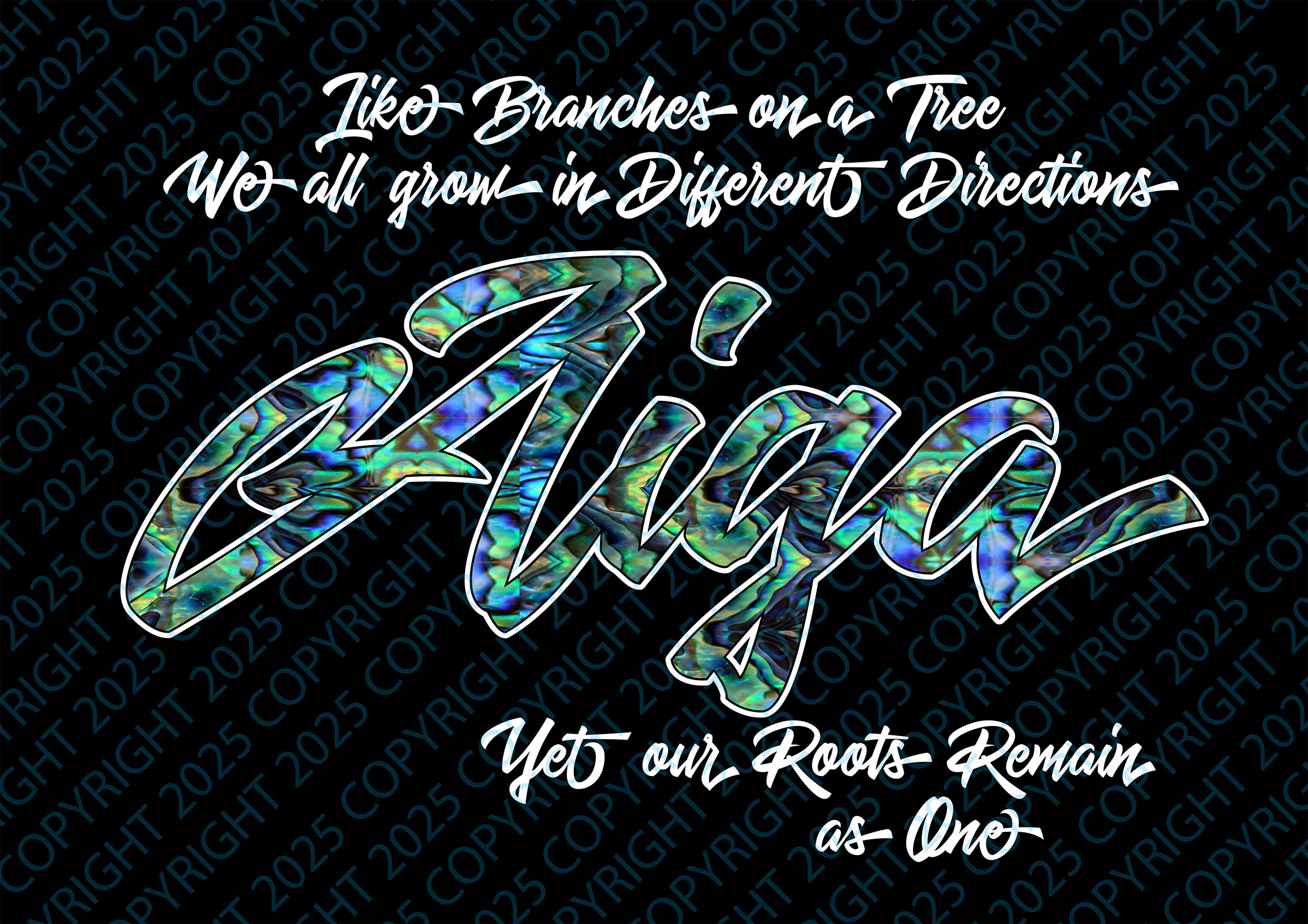 Samoan Aiga Family Paua and Black Colours Digital Print – Jdl Stickers