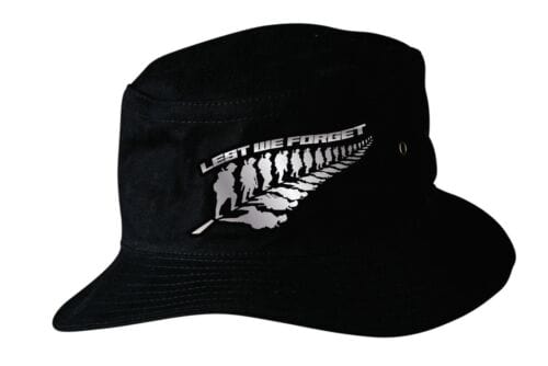 ANZAC New Zealand Fern Design Lest We Forget Soft Cotton Bucket Hat ...