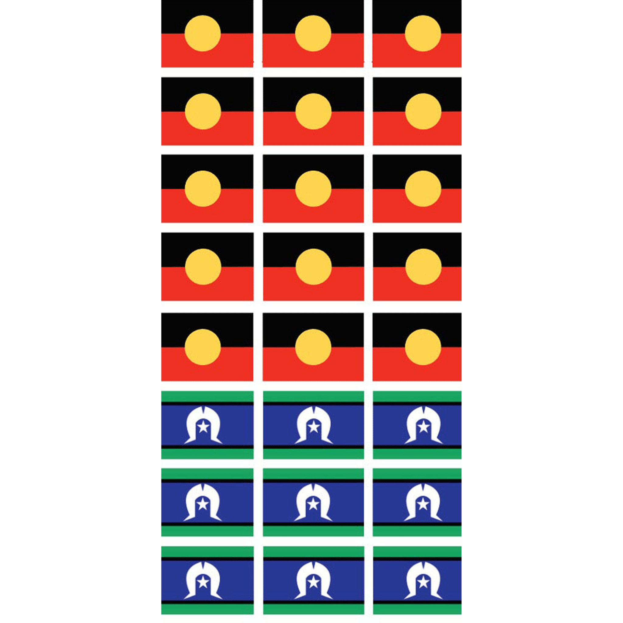 Sheet of 24 Aboriginal Flag and Torres Strait Vinyl Stickers eaach ...