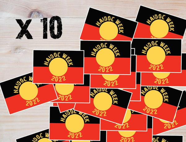 Aboriginal Flag 100 x 65mm NAIDOC Week Waterproof Vinyl Sticker Packs ...
