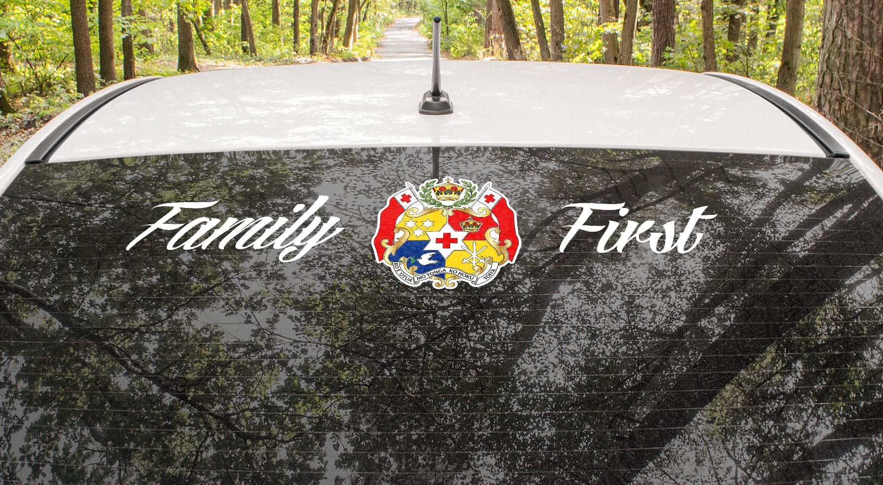 Family First Tonga White Outline Sila Vinyl Car or Window Sticker 900 ...