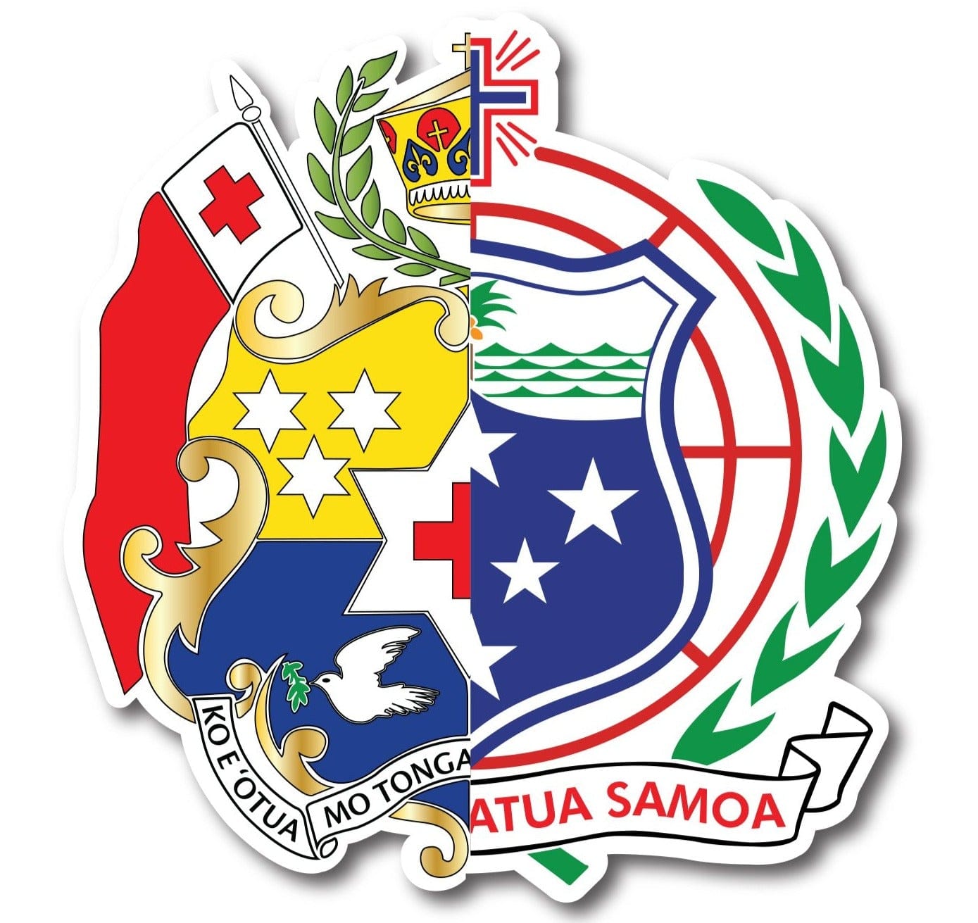 Tonga and Samoa Combined Shield – Jdl Stickers